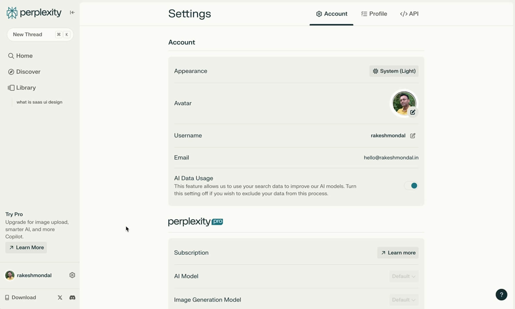 Perplexity.ai | UI, UX Design | SaaS | Application Design | saas ui